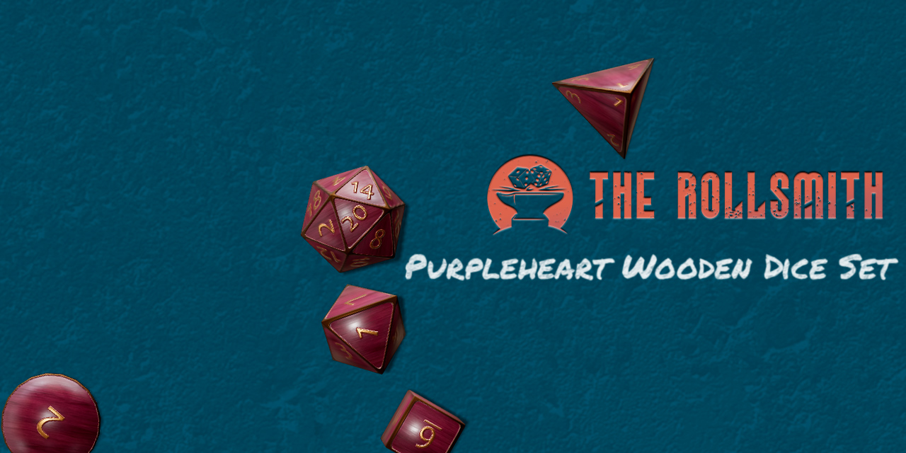 The Rollsmith - Purpleheart Wooden Dice Set - Foundry Hub
